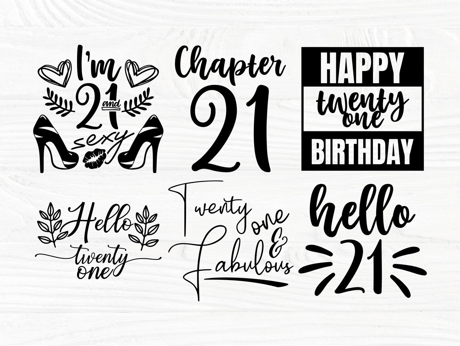 21st Birthday SVG Twenty One Svg Hello 21 Svg 21st - Etsy