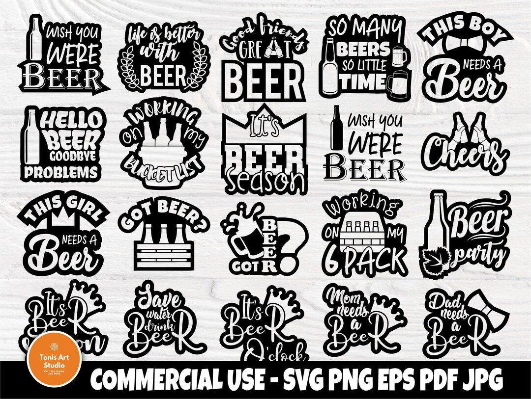 Beer SVG Cut Files | Beer SVG Bundle | Beer Silhouette | Beers Svg ...