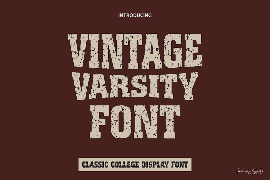 Vintage Varsity Font • Classic College Lettering • Retro Athletic ...
