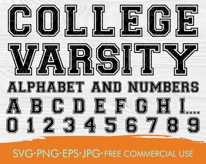 Black Varsity Letters Digital Clipart | Printable Varsity Alphabet ...