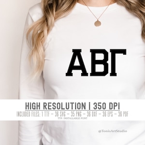 Greek Varsity Font, Greek Letters Font, Greek Font, SVG, TTF, DXF ...