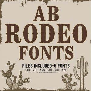 Rodeo Font SVG Bundle Cowboy Alphabet Western Font OTF Rodeo Outline ...
