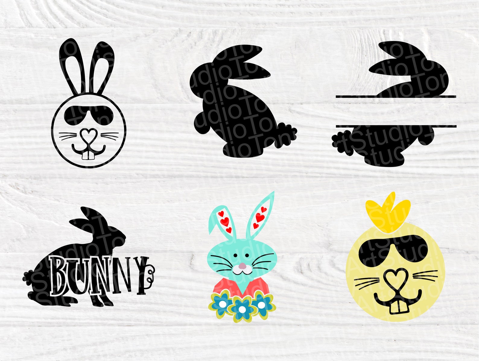 Easter Bunny SVG Bundle Rabbit Svg Cut Files | Etsy UK