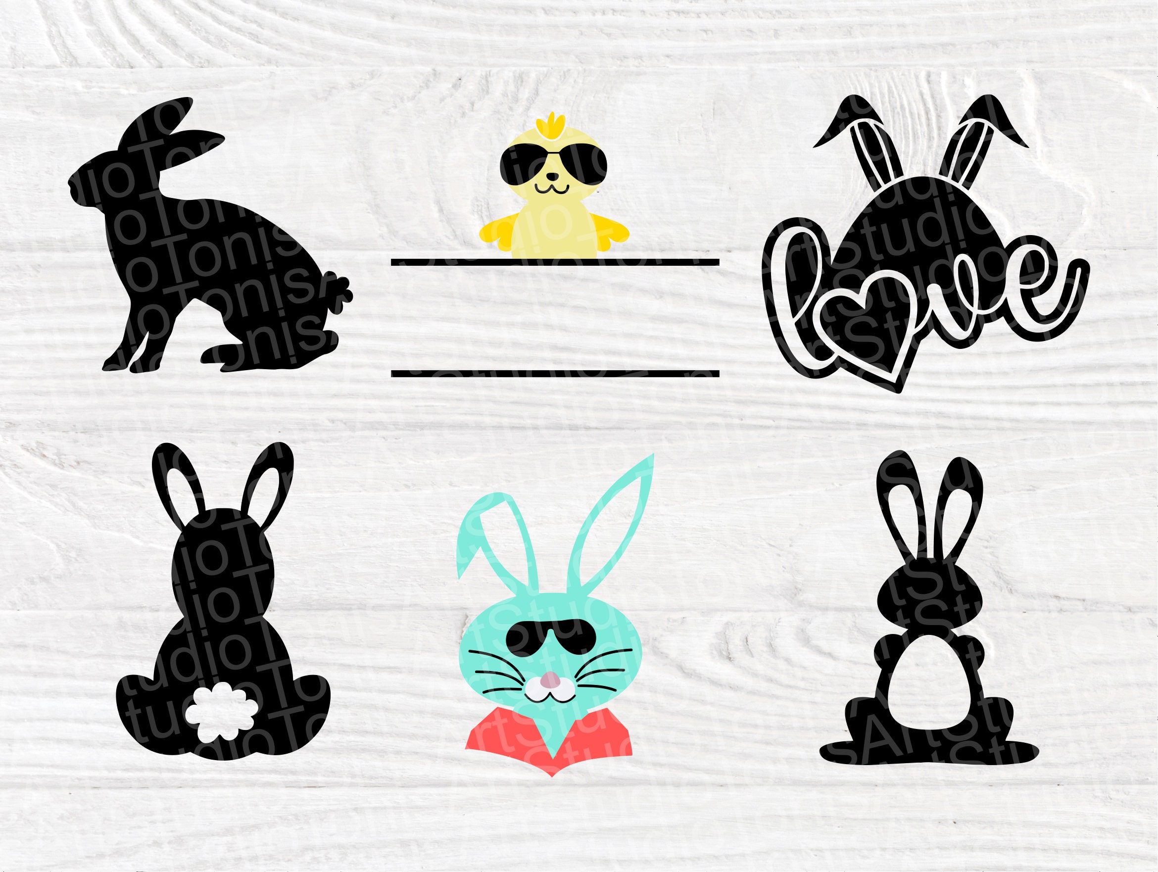 Easter Bunny SVG Bundle Rabbit Svg Cut Files | Etsy UK