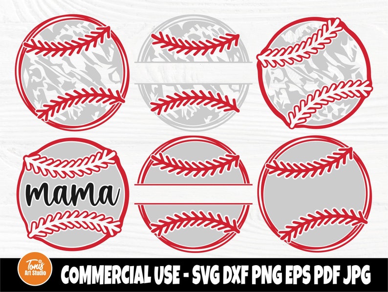 Split Baseball Ball SVG Split Softball Svg Grunge Monogram - Etsy