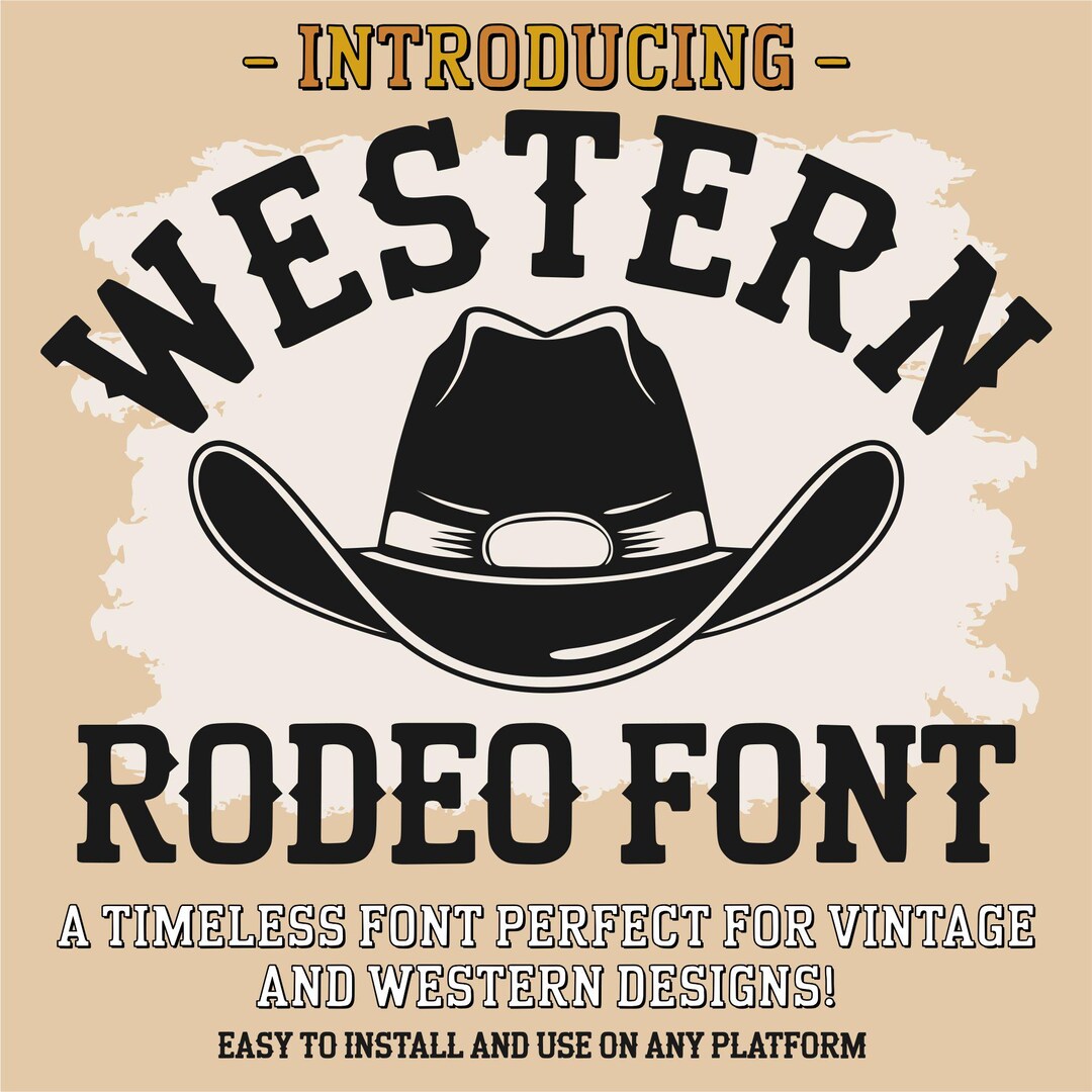 Western Rodeo Font, Cowboy Font, Rustic Vintage Font, Wild West Font ...
