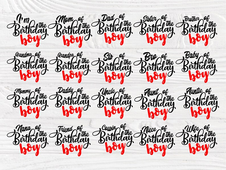 Birthday SVG Bundle Boy Svg Family Shirt Svg | Etsy UK