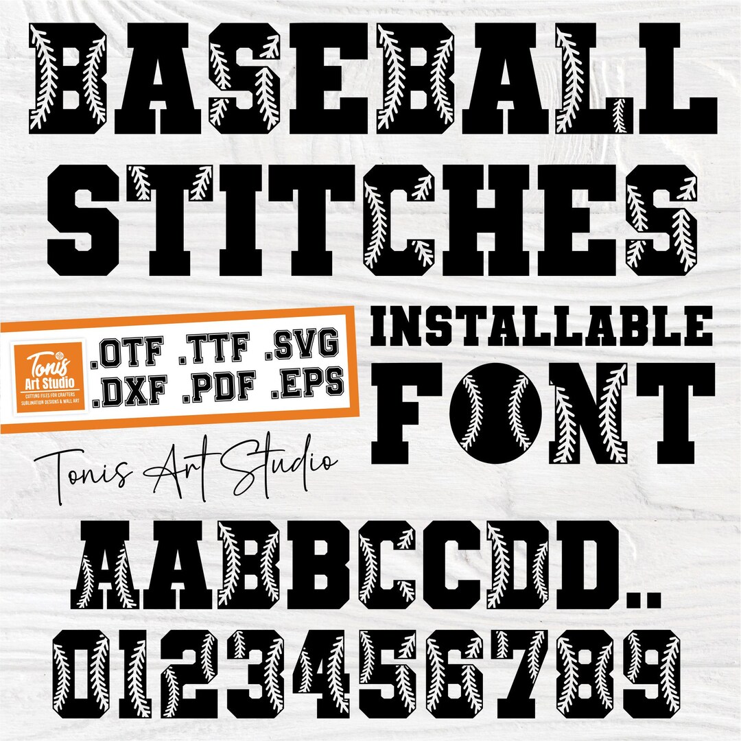 Baseball Stitches Font | Baseball Font SVG, OTF | Game Day Svg ...