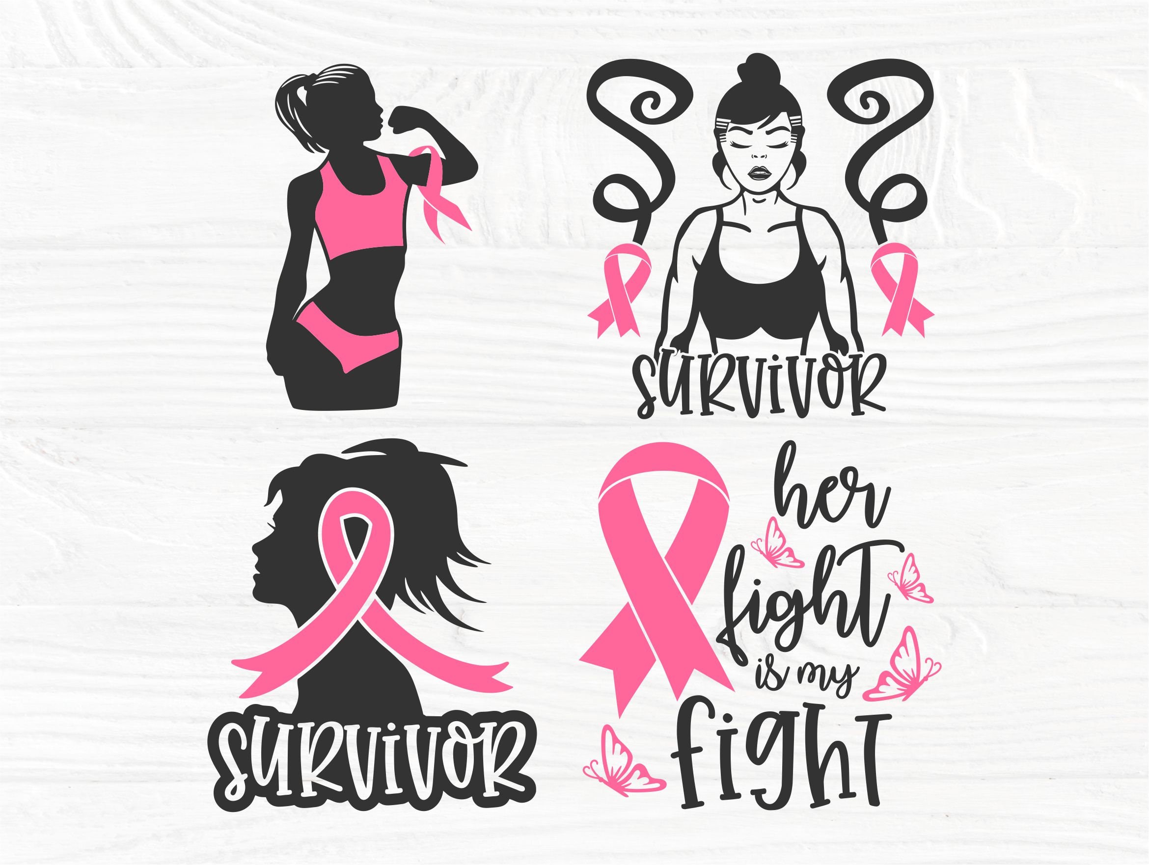 Breast Cancer SVG Bundle Strong Woman Svg Files | Etsy