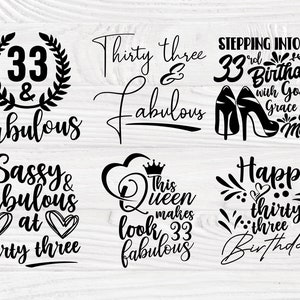 33rd Birthday SVG Bundle, Birthday Shirt Designs - Etsy