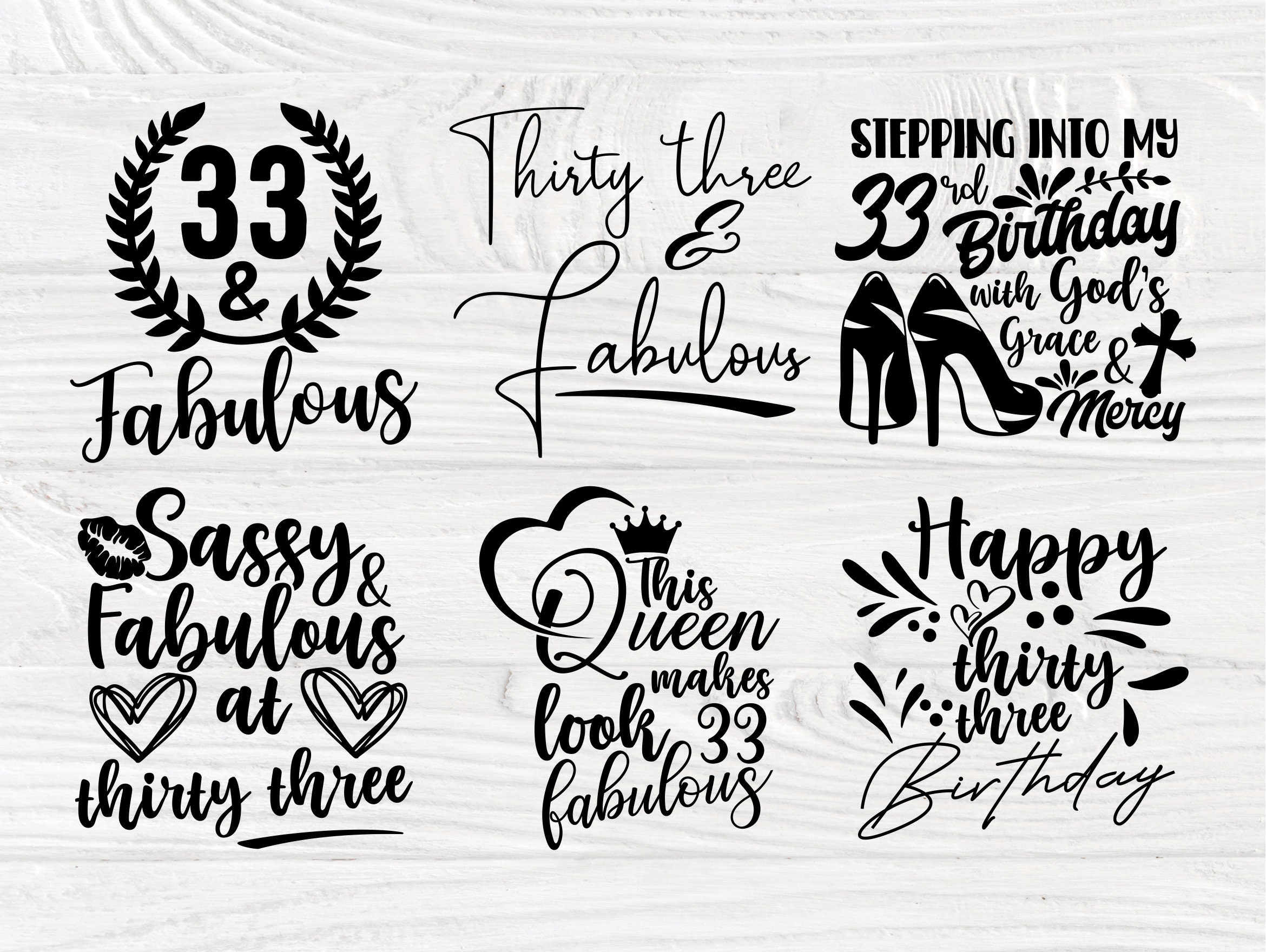 33rd Birthday SVG Bundle Birthday Shirt Designs - Etsy