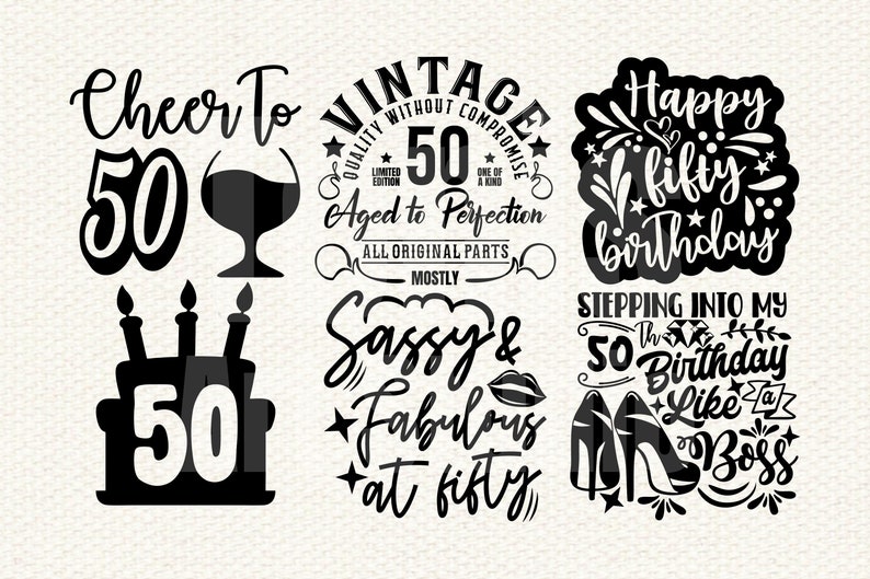 50th Birthday SVG Fifty Svg Hello 50 Svg Dxf - Etsy UK