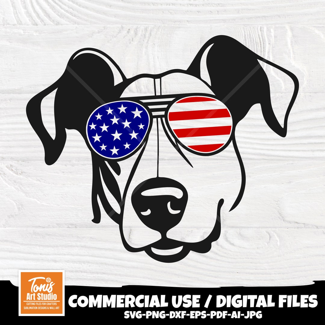 Dog 4th of July Svg - Patriotic Dog Svg - Dog With Sunglasses - USA Svg ...