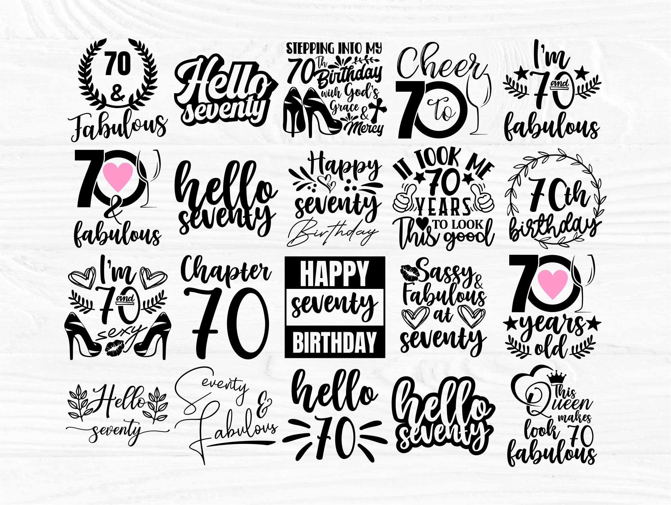 70th Birthday SVG Seventy Svg Hello 70 Svg Png - Etsy