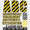 Construction Alphabet SVG Font Cutfile, Construction SVG, Construction ...
