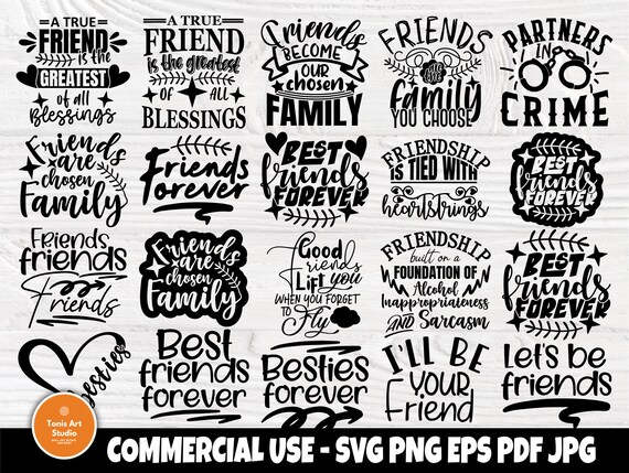 Friendship Svg Bundle Best Friends Svg Designs | Etsy UK