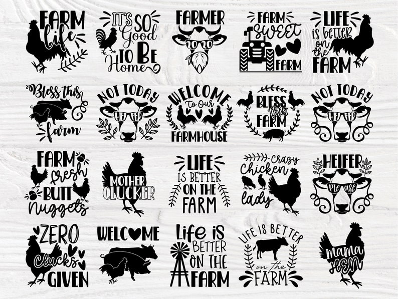 Farmhouse SVG Bundle Farm Signs Quotes for Farmer Chicken - Etsy