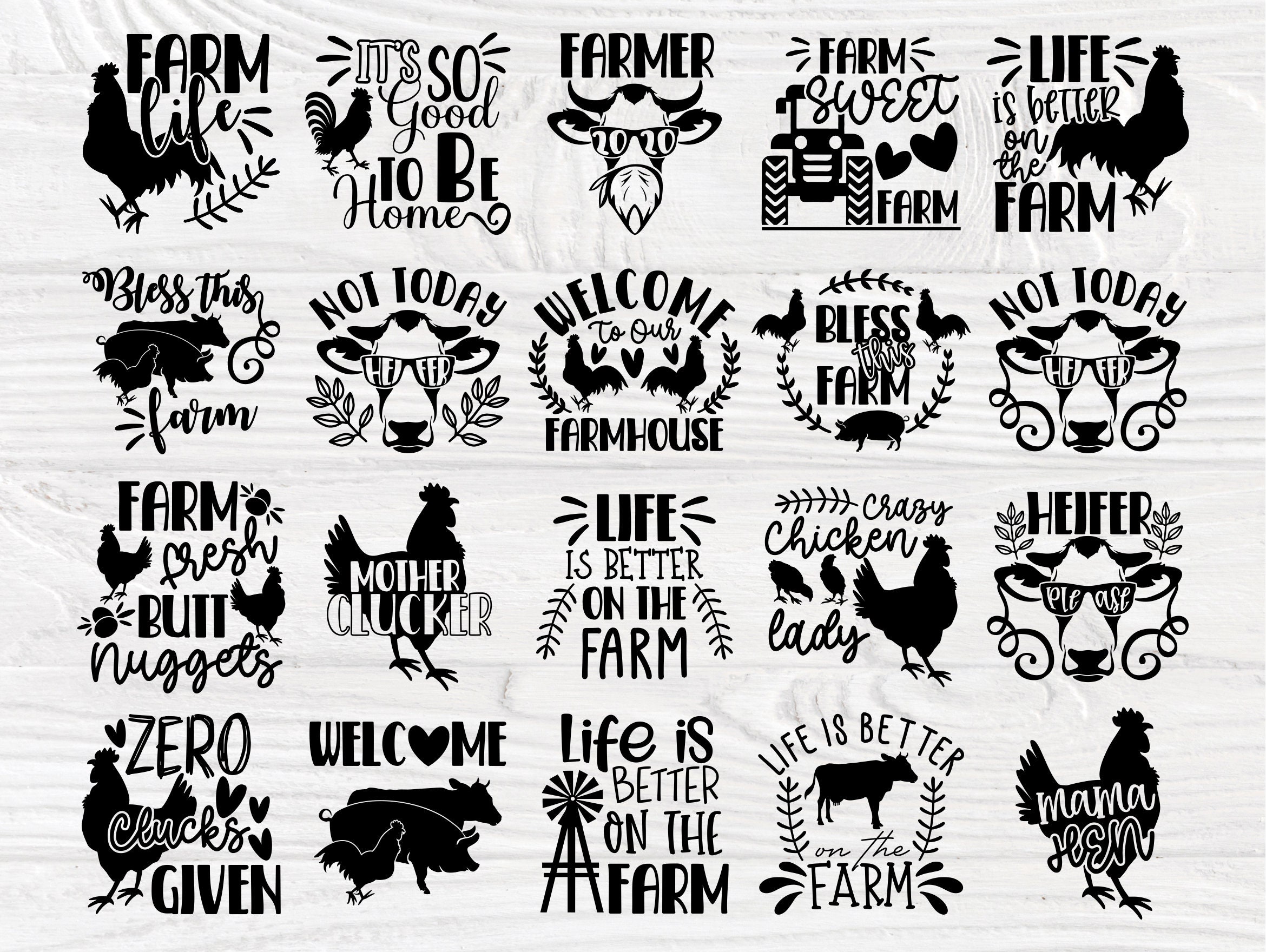 Farmhouse SVG Bundle Farm Signs Quotes for Farmer Chicken - Etsy