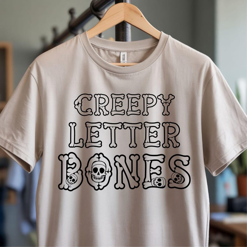 Bone Outline Font SVG OTF TTF: Skeleton Style Letters for Halloween ...