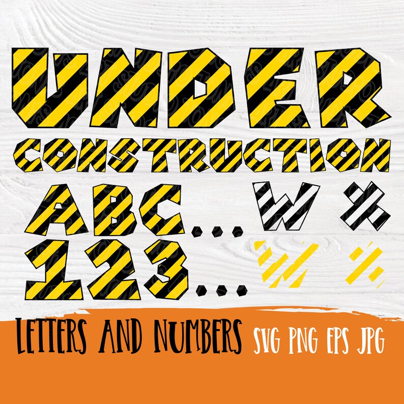 Construction Font SVG Under Construction Svg Construction - Etsy