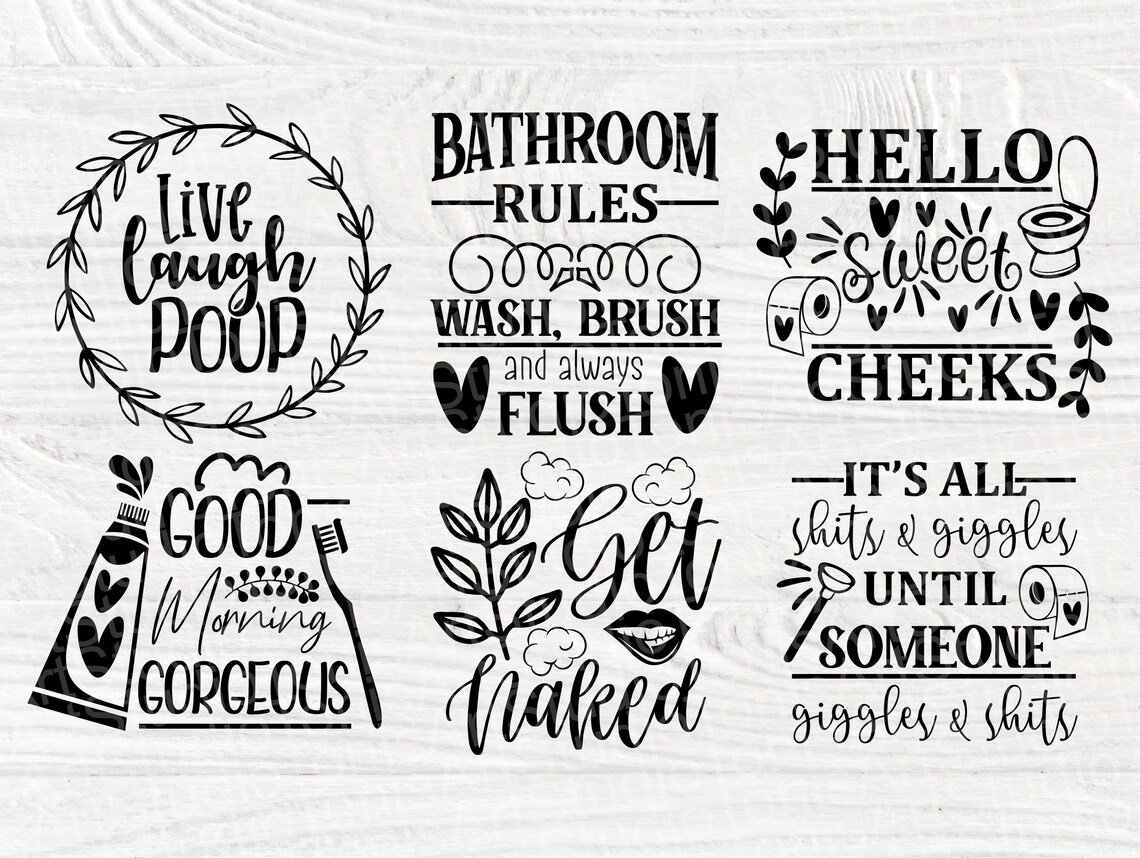 Bathroom SVG Bundle Bathroom Signs Svg Cut Files - Etsy