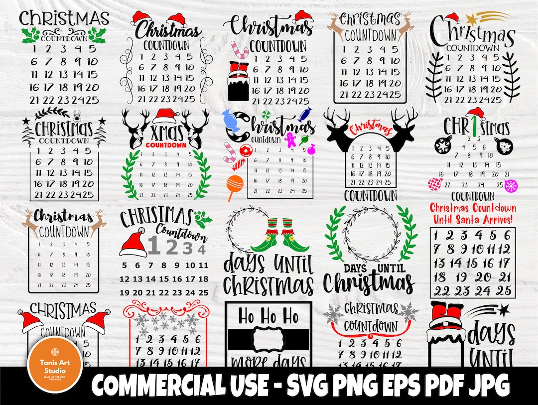 Christmas Countdown SVG Bundle, Advent Calendar - Etsy