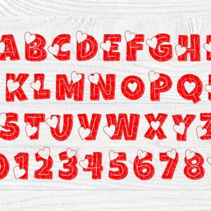 Heart Font SVG Valentines Alphabet Svg Cut Files - Etsy UK