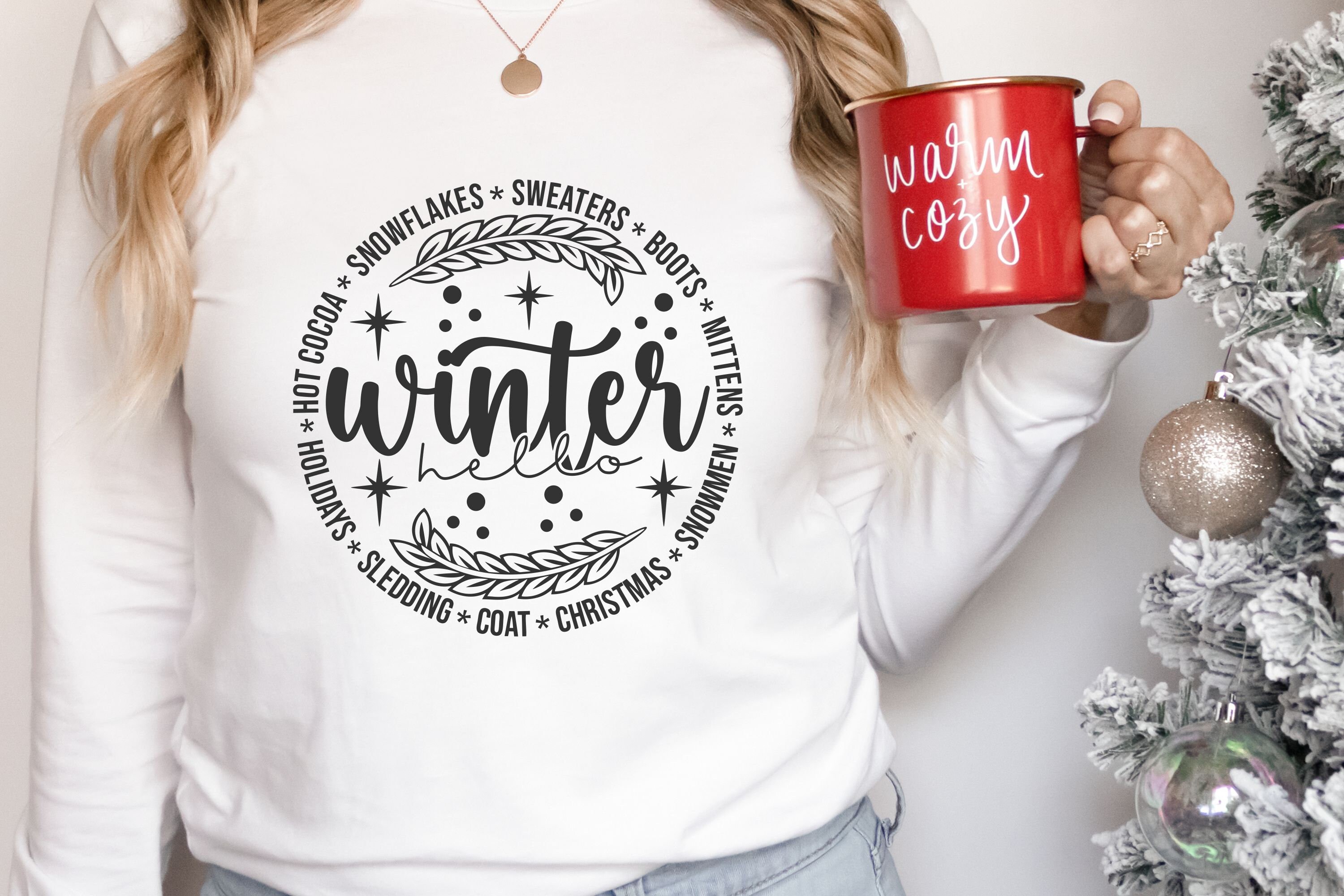 Hello Winter SVG Winter Shirt Svg Snowflakes Svg - Etsy