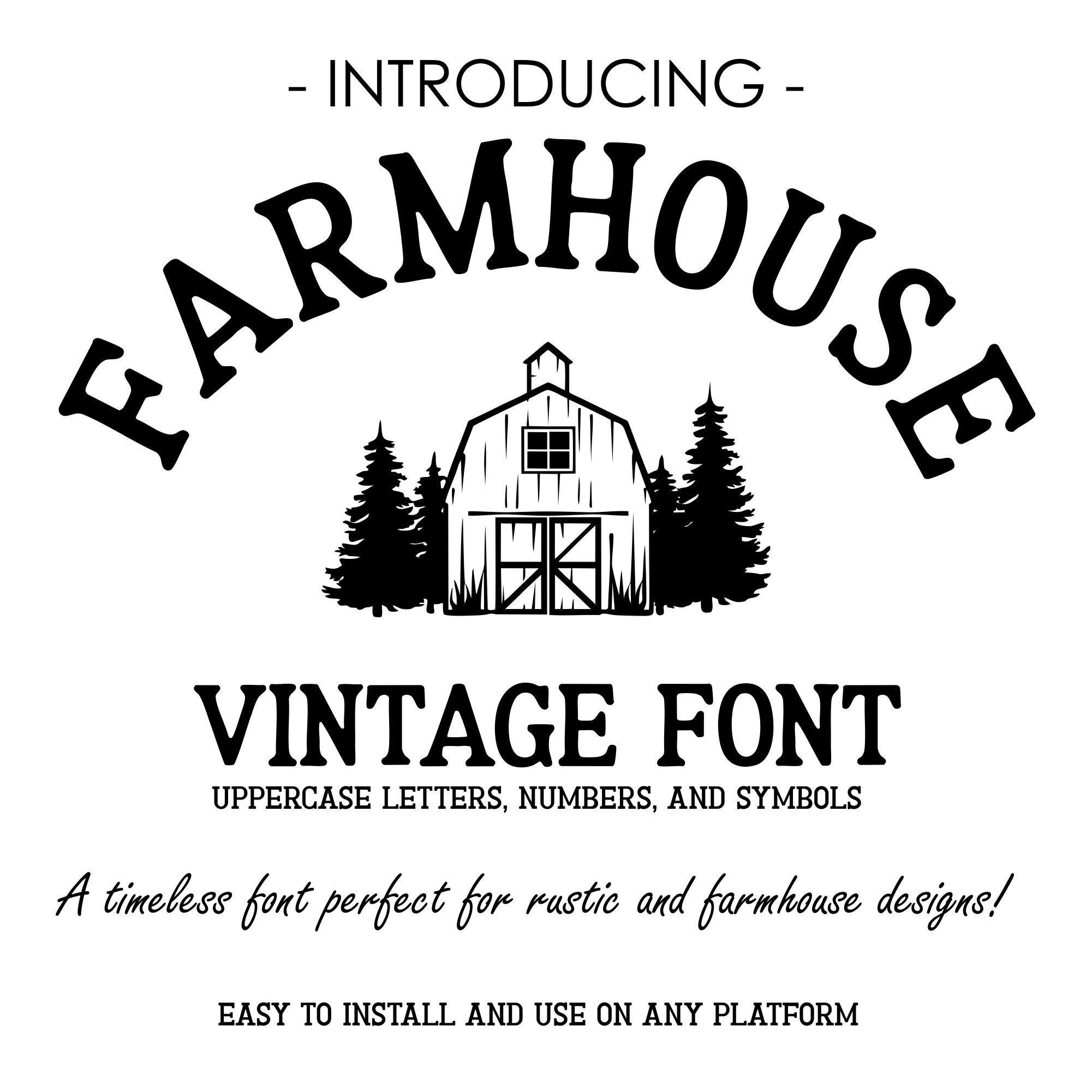 Farmhouse Font Letters