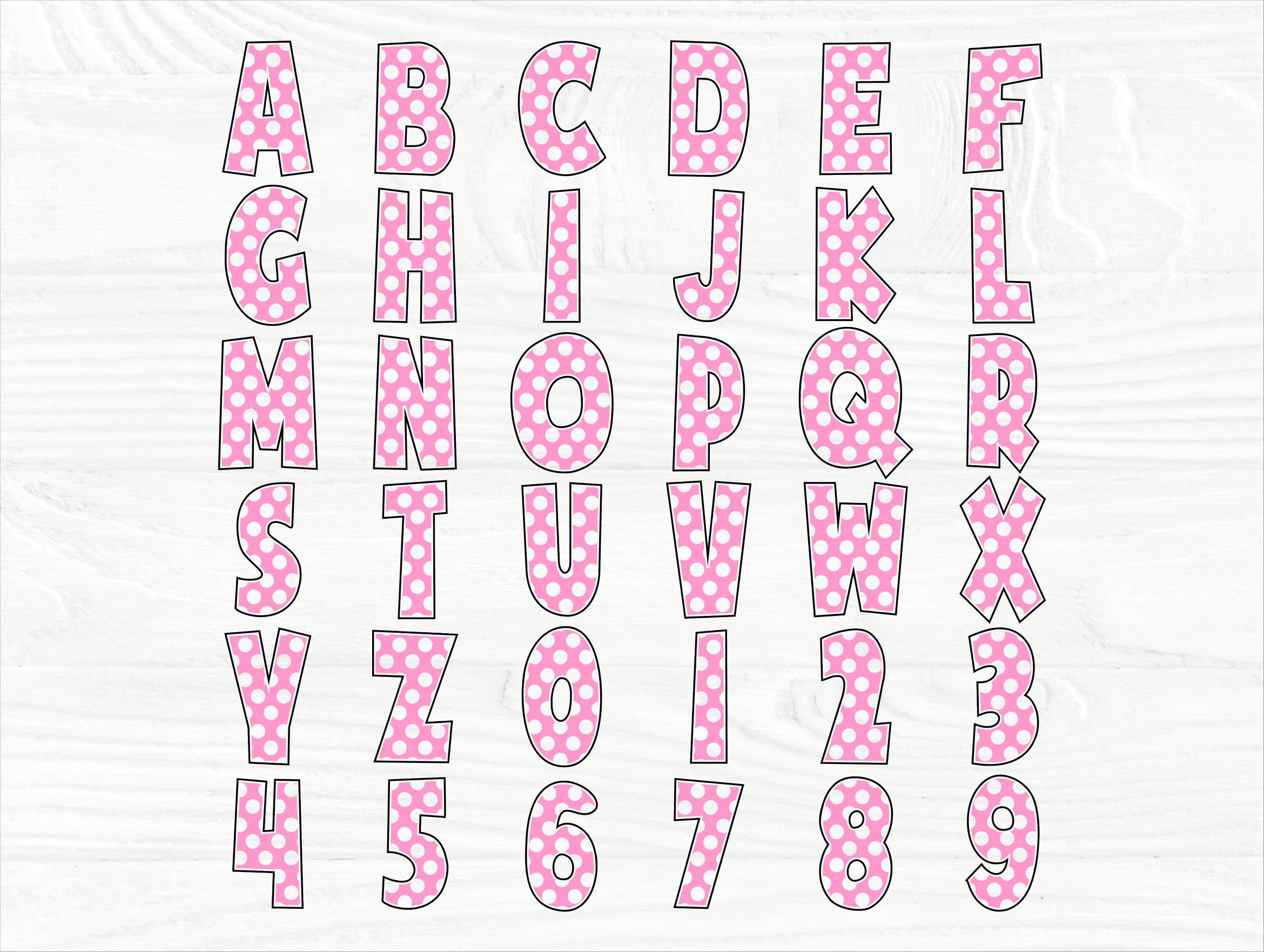 Polka Dot SVG Cut Files Alphabet Svg Monogram Font Svg Pink - Etsy UK