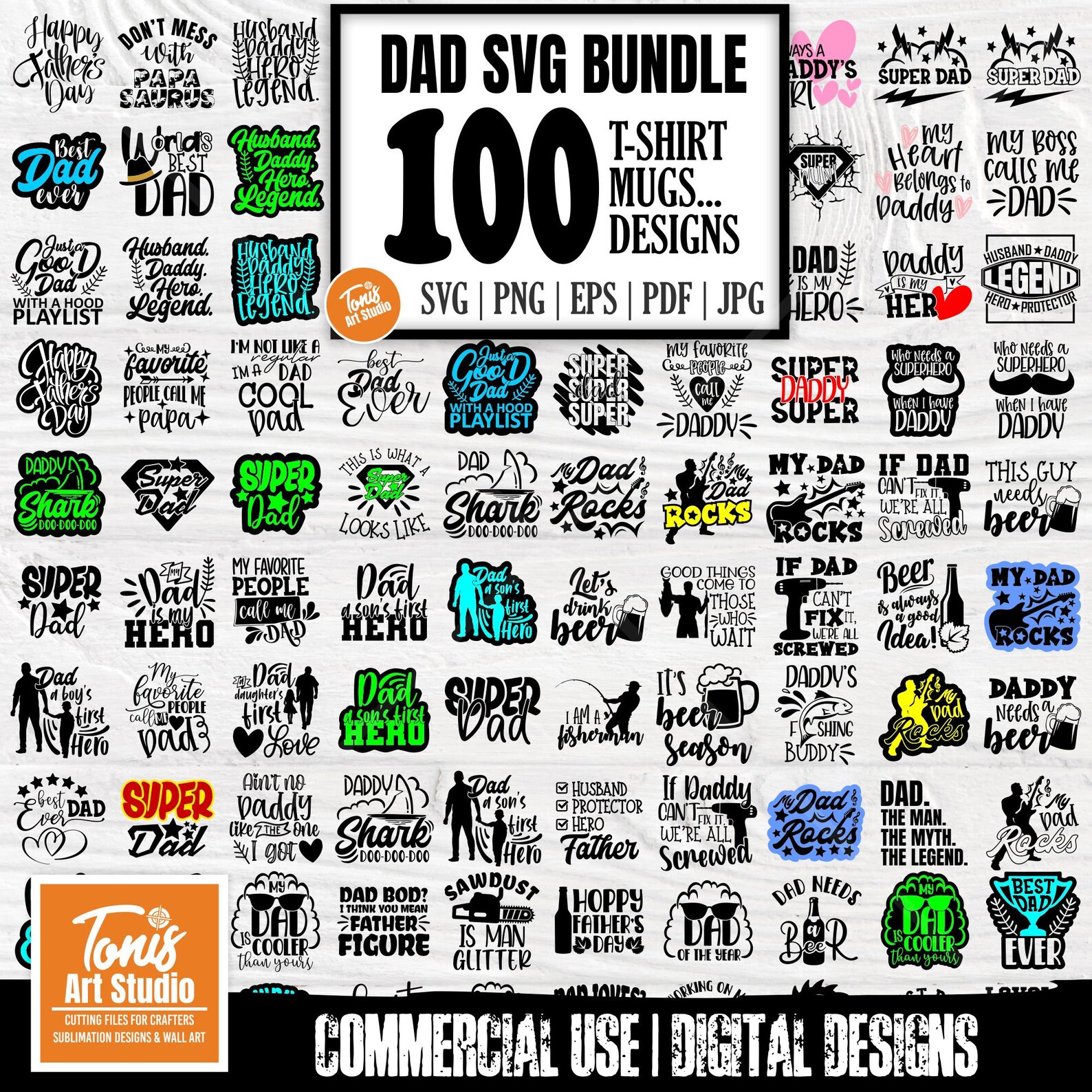 Dad Bundle Svg, Fathers Day Svg Bundle, Funny Dad Shirt Designs, Daddy ...