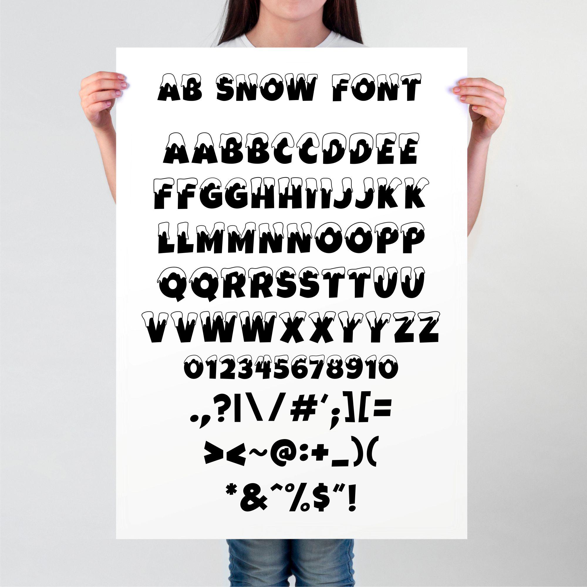 Snow Font SVG: Winter Christmas Alphabet (installable Font) - Etsy