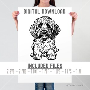 Goldendoodle Svg, Dog Svg Cutting File, Cute Puppy Silhouette, Dog Face ...