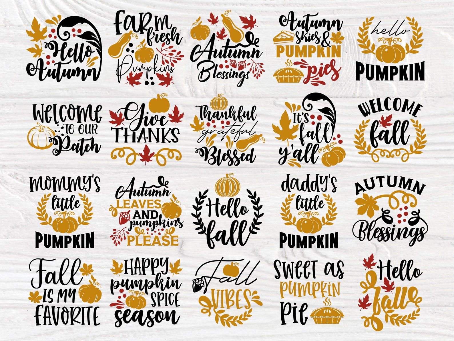 Autumn SVG Bundle Fall Svg Pumpkin Svg Cut Files - Etsy