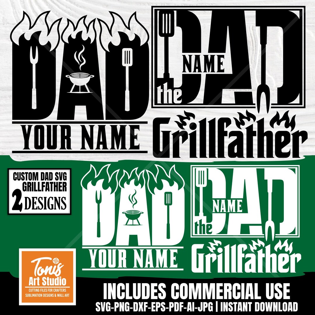 Bbq Grill Split Monogram Svg, Dad Barbecue Svg, Bbq Custom Text Svg ...