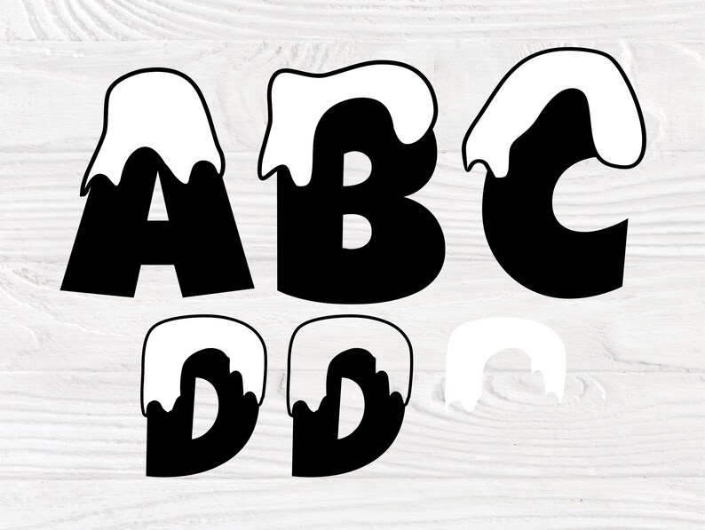 Snow Font SVG Winter Alphabet Christmas Svg Winter - Etsy UK