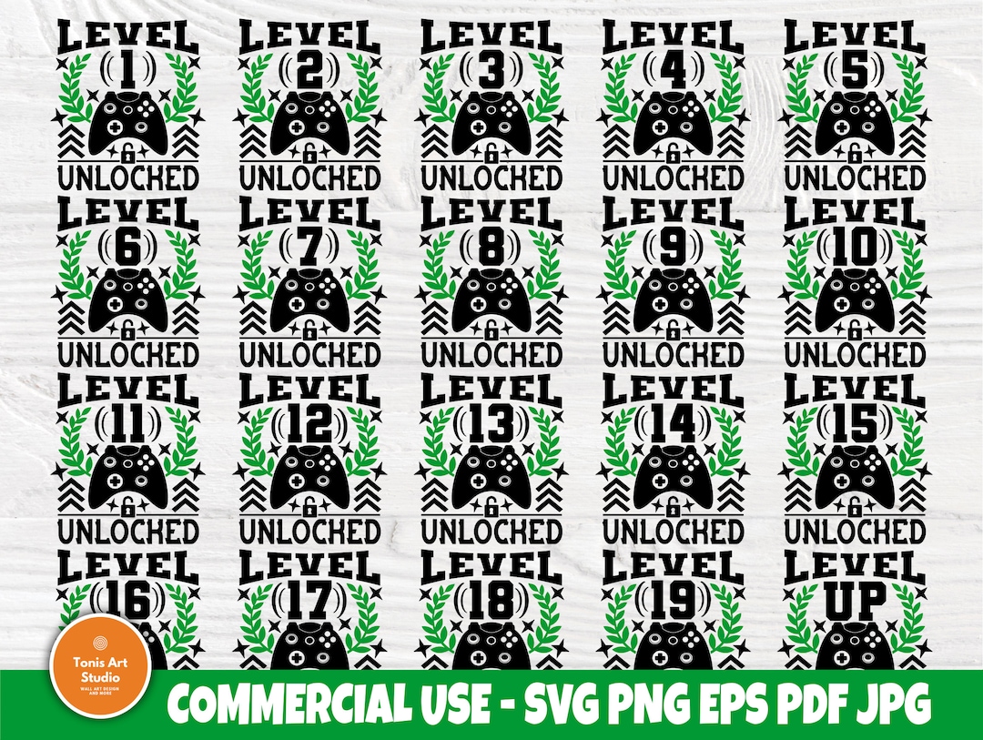 Level Unlocked SVG Bundle, Birthday Svg, Gamer Svg - Etsy UK