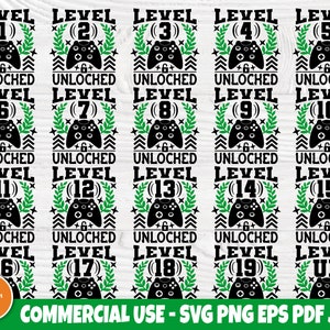 Level Unlocked SVG Bundle, Birthday Svg, Gamer Svg - Etsy UK