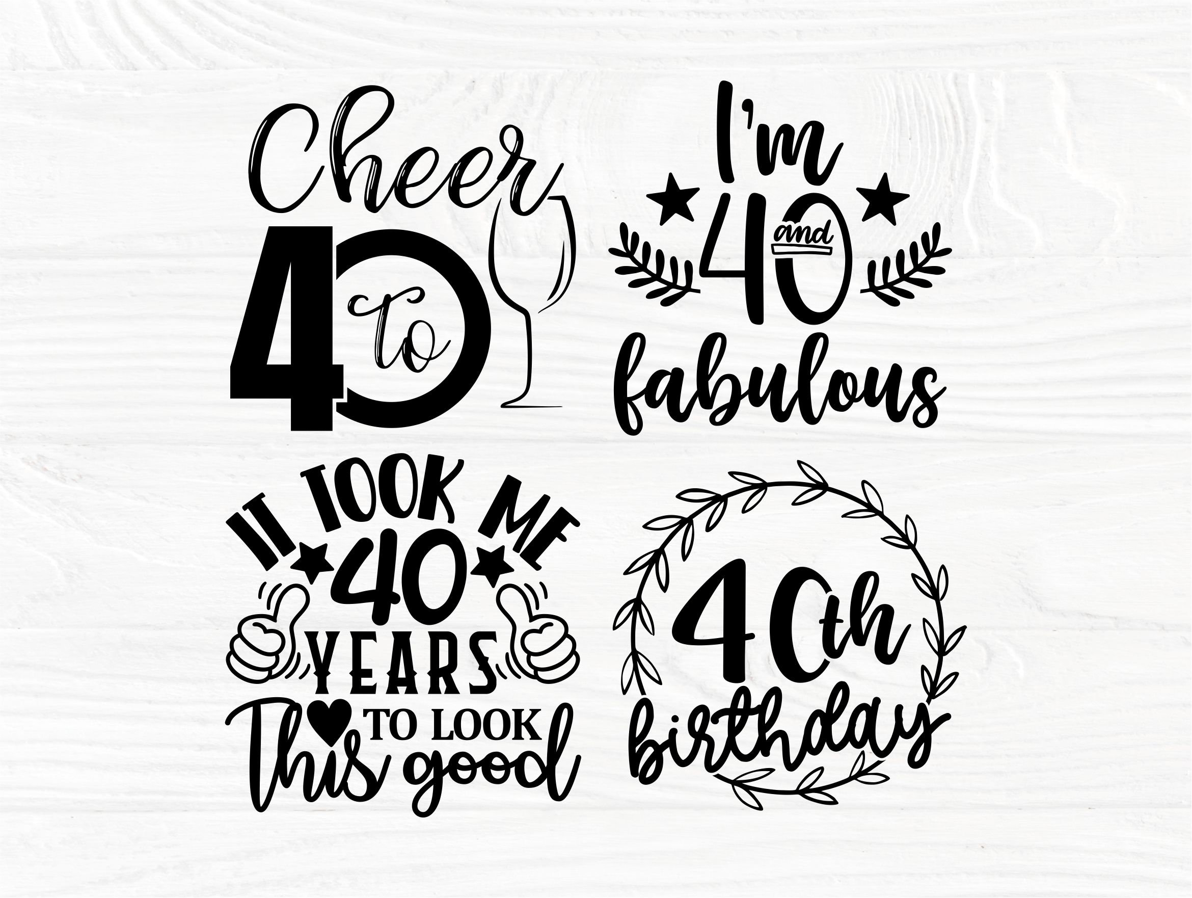 40th Birthday SVG Forty Svg Hello 40 Svg Dxf | Etsy UK