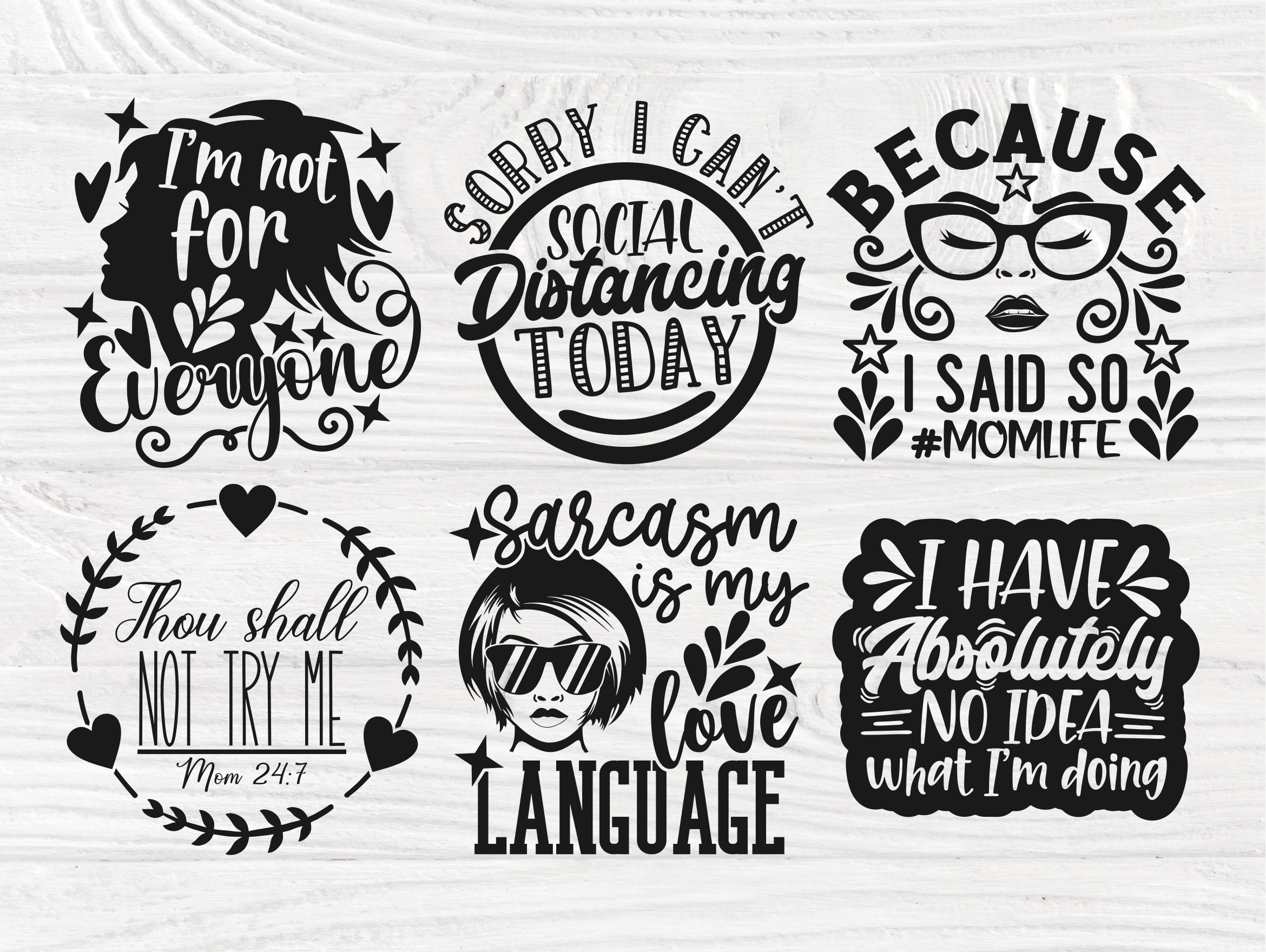 Sarcastic Svg Bundle Funny Quote Svg Mom Svg Etsy España