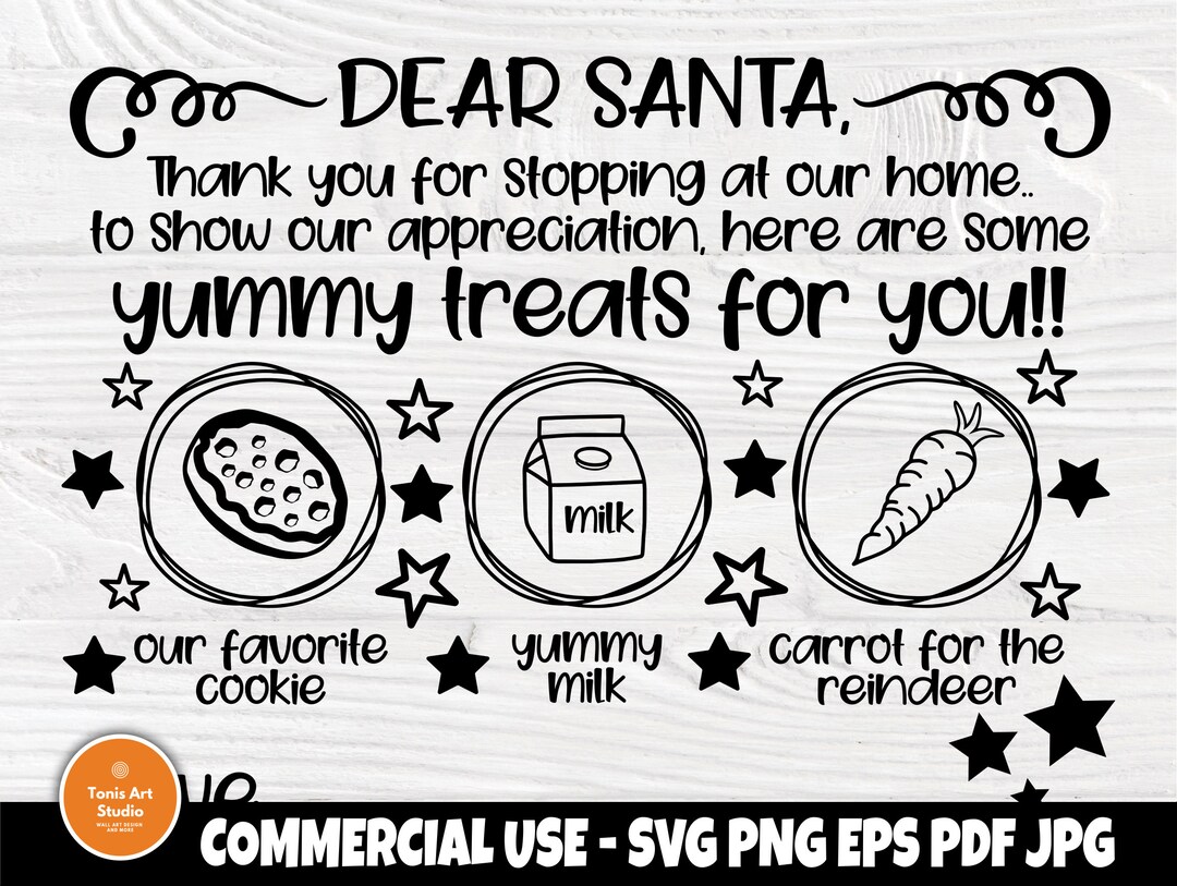 Santa Tray Svg | Christmas Eve Svg Plate | Milk and Cookies | Santa ...