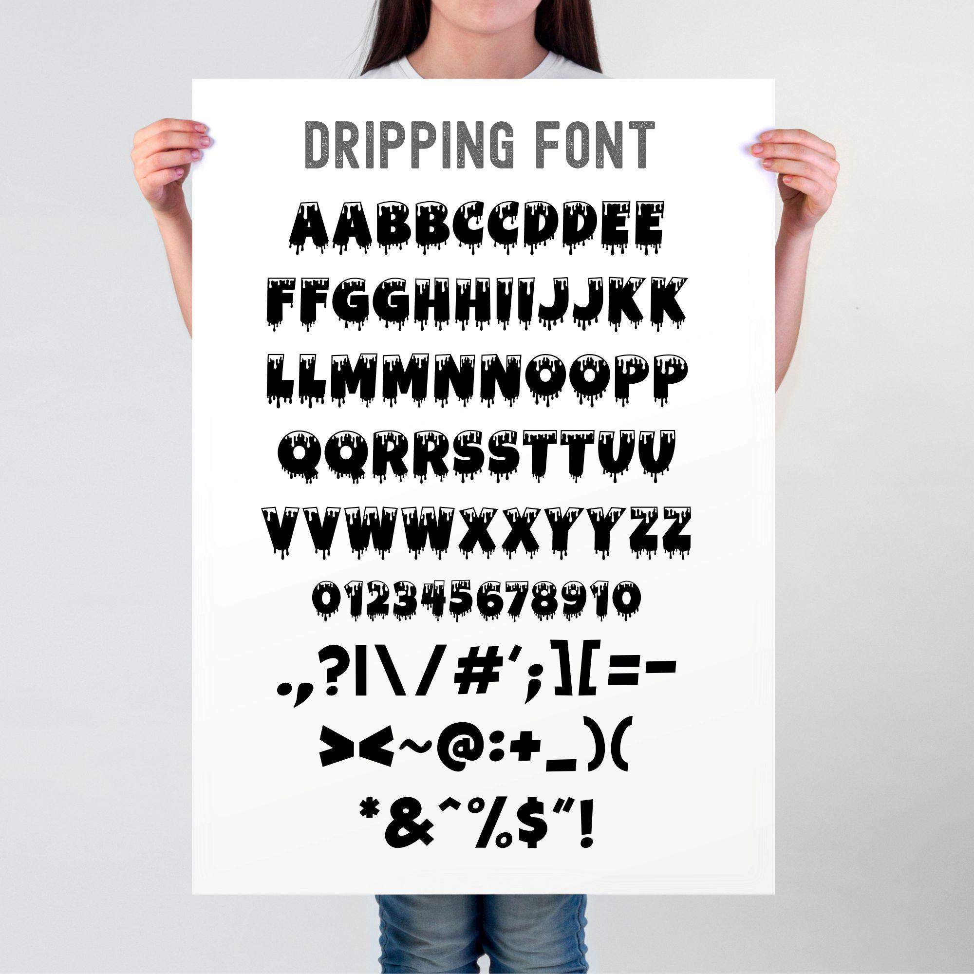 Dripping Font SVG: Alphabet Cut Files (digital Download) - Etsy