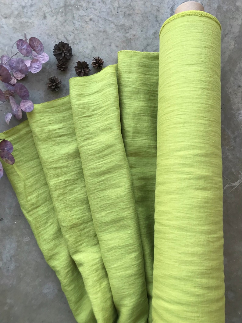 Soft 100% Linen Fabric by the Yard/ Meter Stonewashed GREEN - Etsy