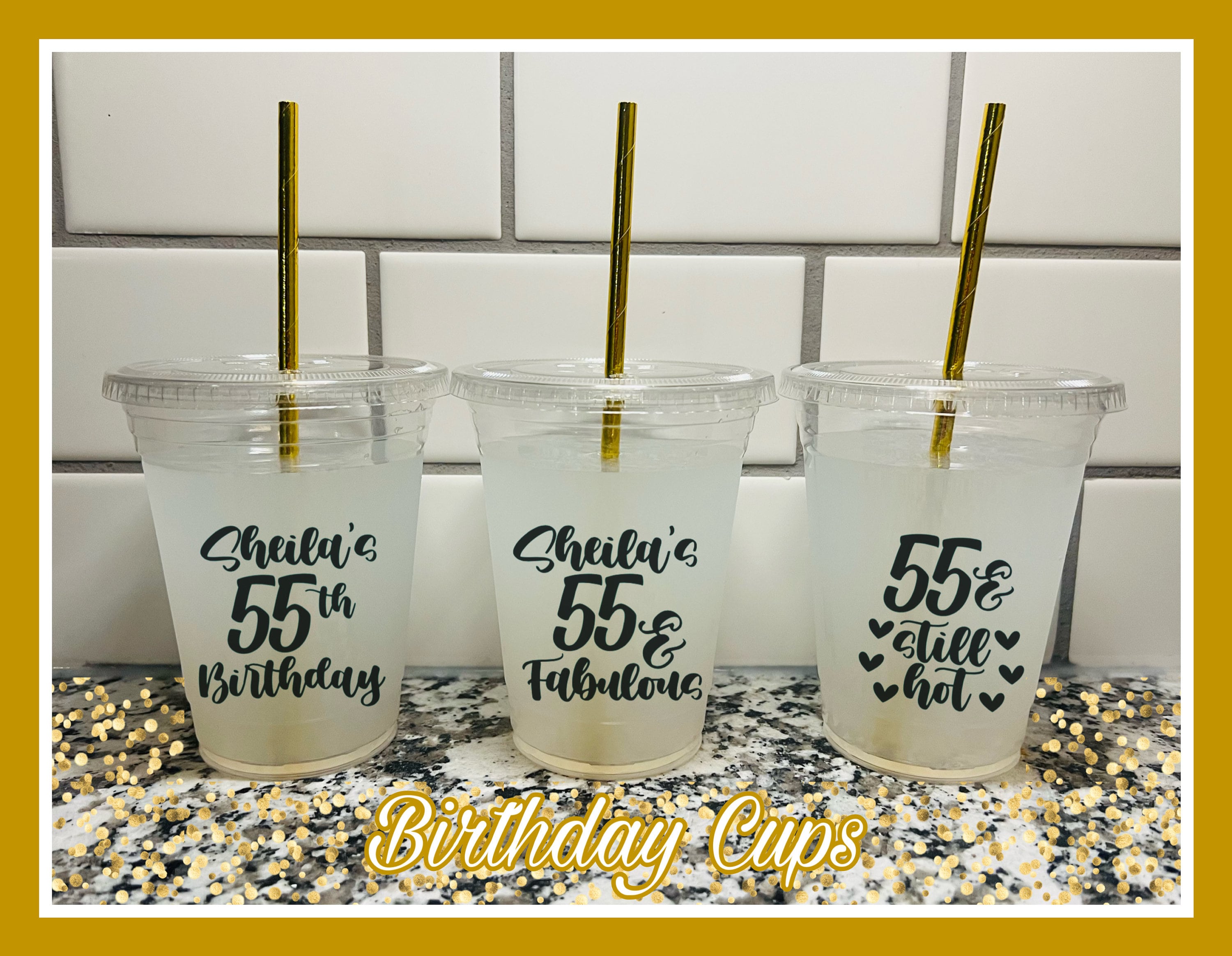55th Birthday Cups 55th Birthday Decorations 55 and Fabulous 55th ...