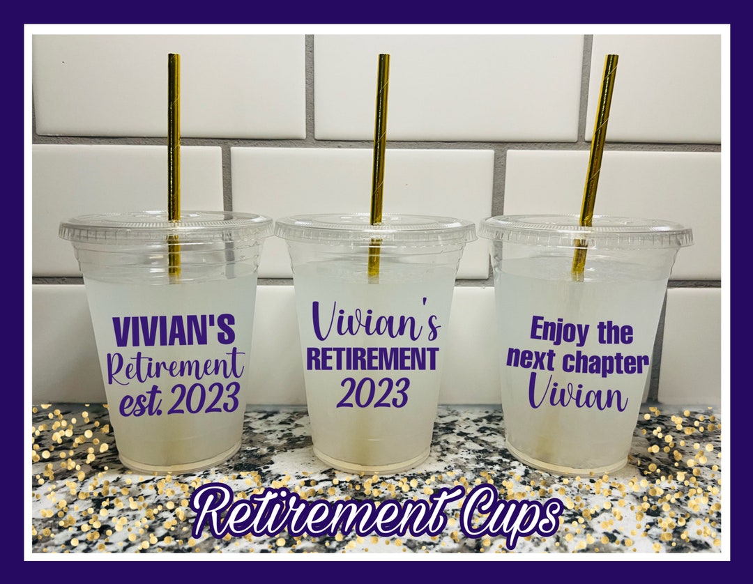 Retirement Cups Retirement Decorations Retirement Party Favors ...