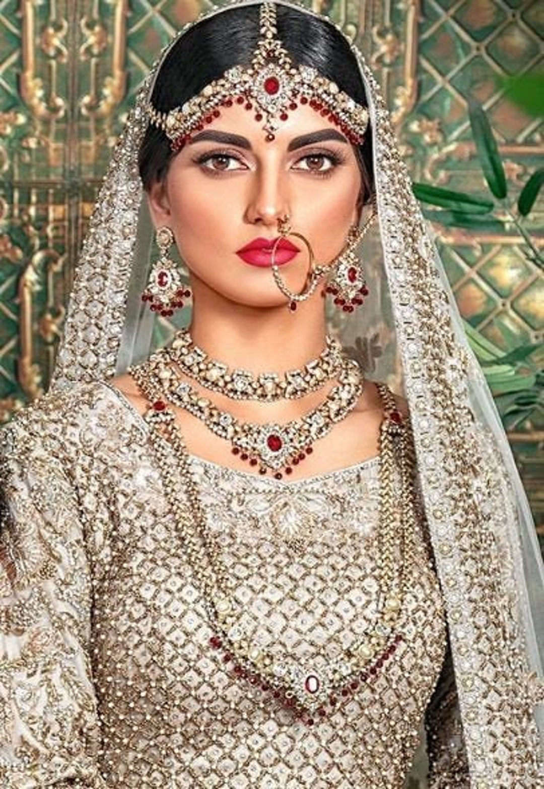 Romana Bridal Jewellery Set | Pakistani Wedding Jewellery | Red Choker ...
