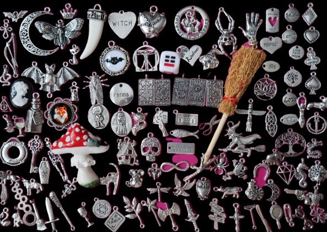 117 Wiccan Magic Tarot Charm Set for Divinations/ Fortune Teller Tools ...