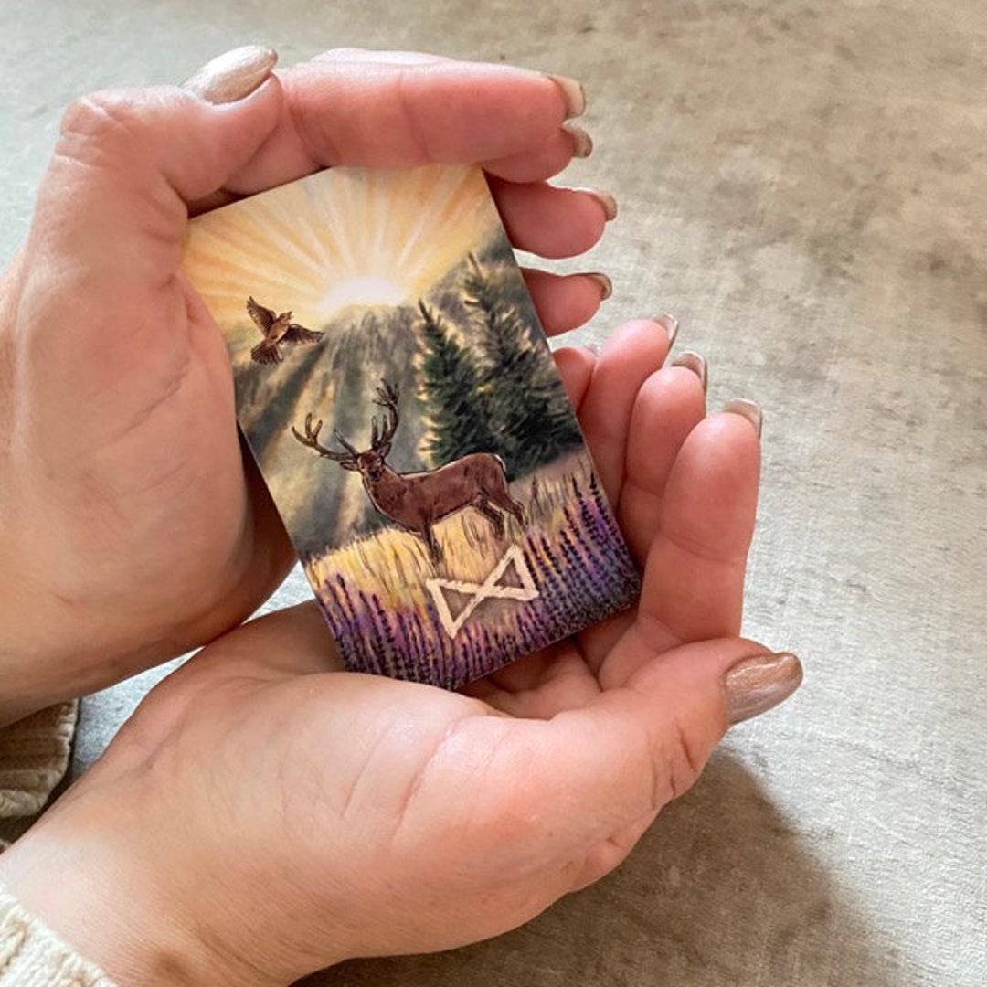 Runic Cards of Nature Oracle Deck – Mini & Big Sizes • Watercolor Runes ...
