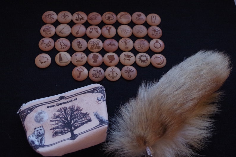 Lenormand Fortune Telling Wooden Coins Wood Divination - Etsy