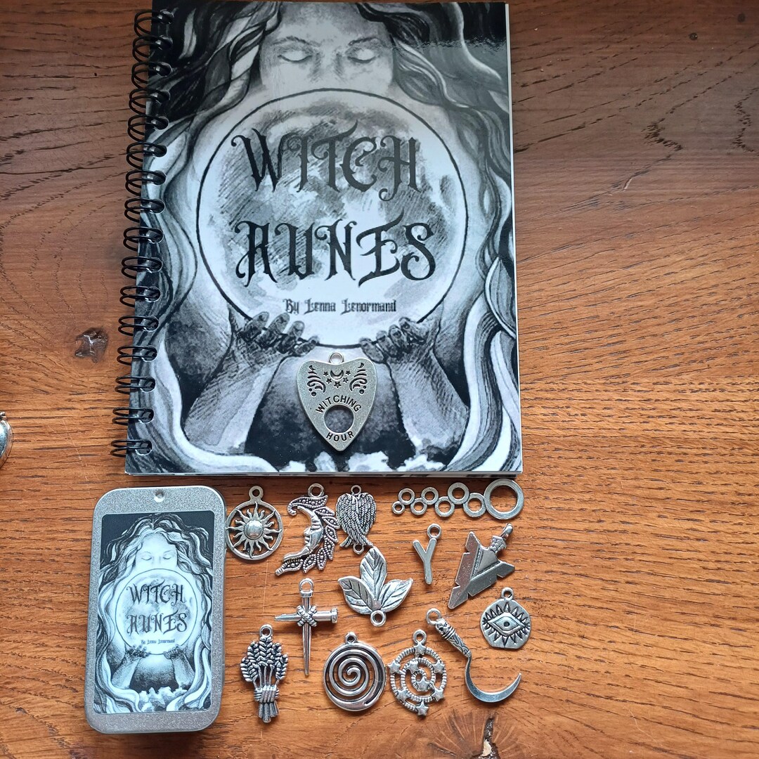 Witch Rune Oracle Cards Set, 13 Runes With Meaning Book, Mini or Poker ...
